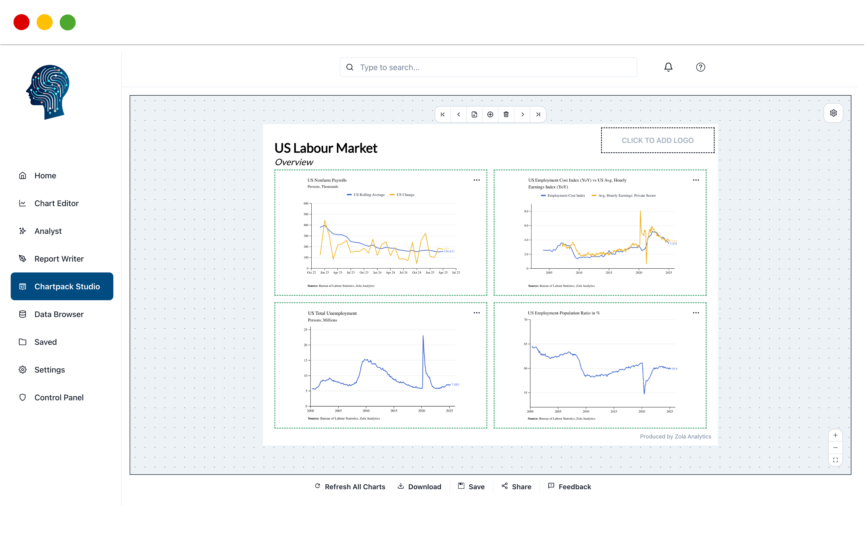 Reports and Team Sharing Interface